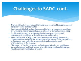 Operations of SACU and SADC- successes and challenges | PPTX