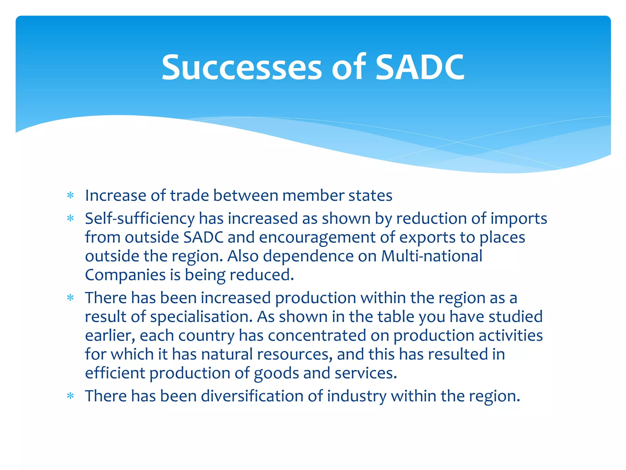 Successes and Challenges of SACU and SADC | PPTX