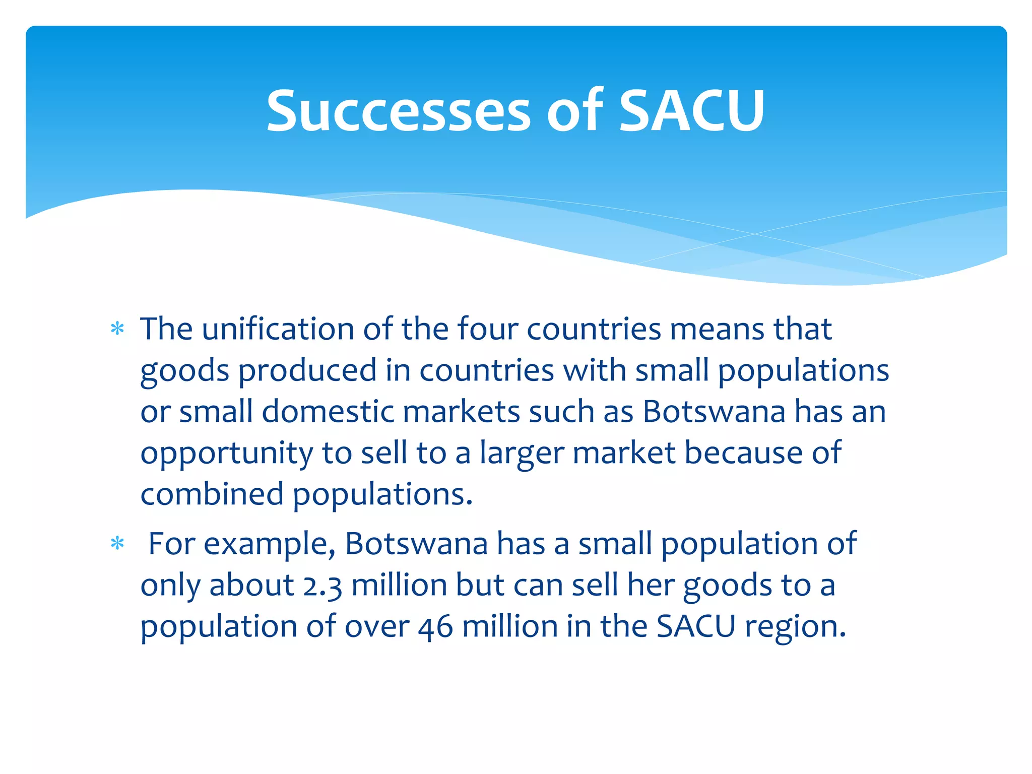 Successes and Challenges of SACU and SADC | PPTX