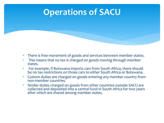Successes and Challenges of SACU and SADC | PPTX | Africa Travel ...