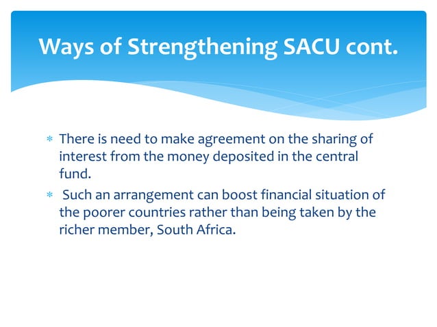 Successes and Challenges of SACU and SADC | PPTX | Africa Travel ...