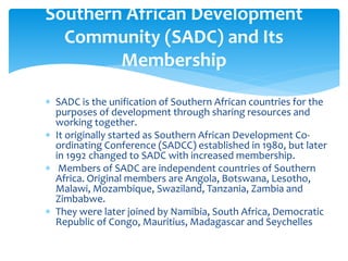 Successes and Challenges of SACU and SADC | PPTX