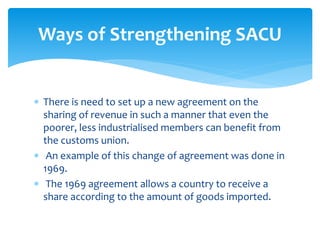Successes and Challenges of SACU and SADC | PPTX