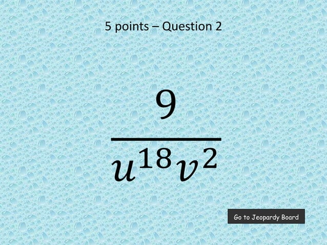 Operations on exponents jeopardy | PPTX