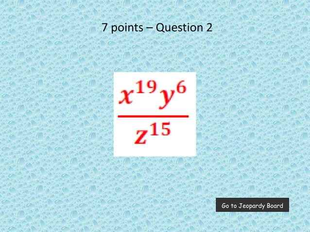 Operations on exponents jeopardy | PPTX