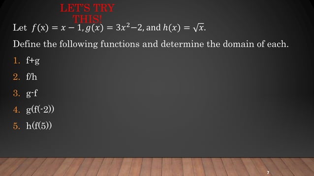 Operations on function.pptx | Chemistry | Science