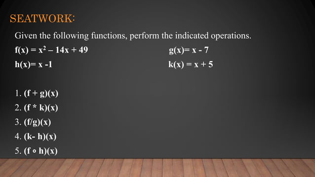Operations on function.pptx | Chemistry | Science