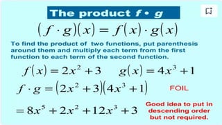 OPERATIONS ON FUNCTIONS (addition,subtraction,multiplication,division ...