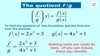 OPERATIONS ON FUNCTIONS (addition,subtraction,multiplication,division ...