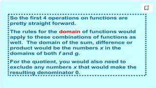 OPERATIONS ON FUNCTIONS (addition,subtraction,multiplication,division) | PPT