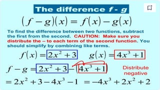 OPERATIONS ON FUNCTIONS (addition,subtraction,multiplication,division ...