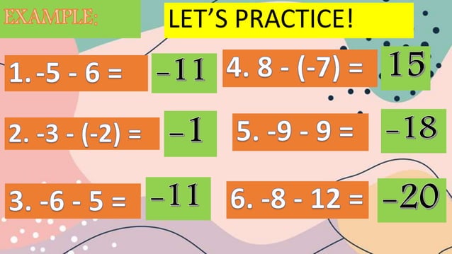 Operations on integers 7 | PPT