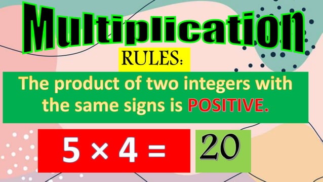 Operations on integers 7 | PPT