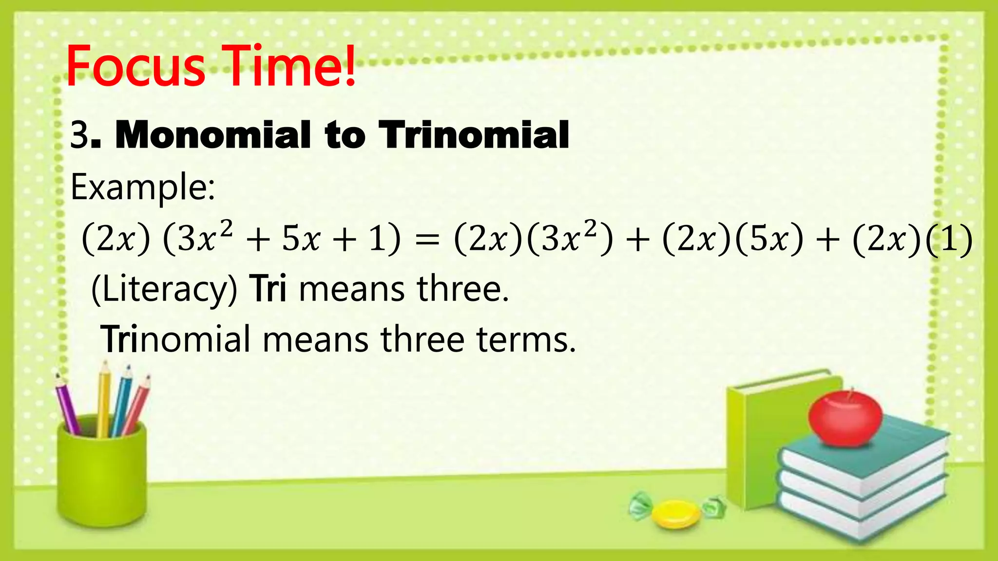 Operations on Polynomials Multiplication of Polynomials.pptx | Homework ...