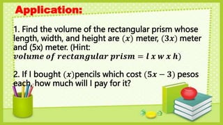 Operations on Polynomials Multiplication of Polynomials.pptx | Homework ...