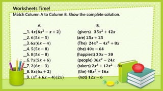 Operations on Polynomials Multiplication of Polynomials.pptx | Homework ...