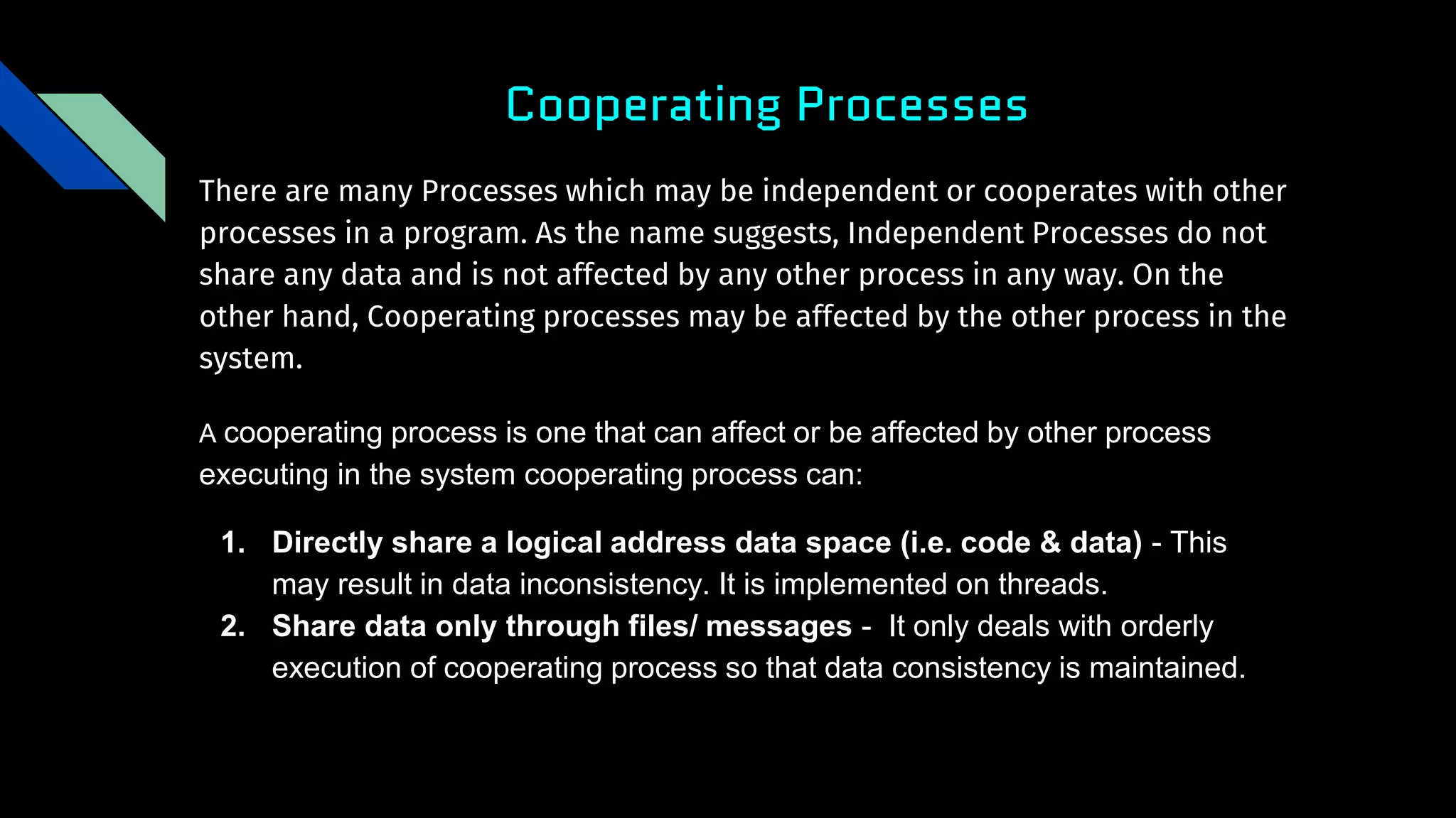 Operations on Processes and Cooperating processes | PPTX