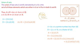 operations on sets (sets relations functions) | PPT