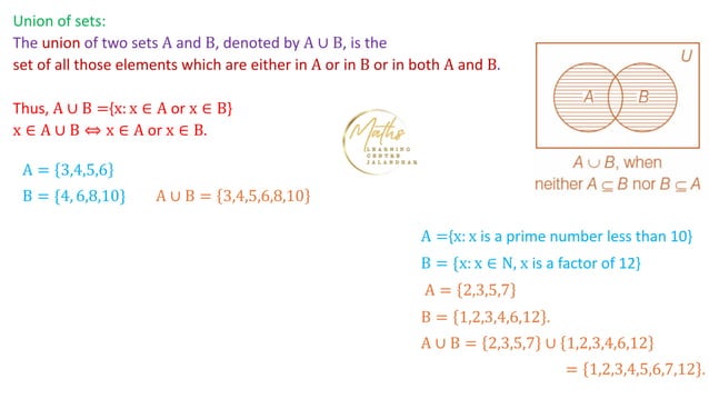 operations on sets (sets relations functions) | PPT operations on sets (sets relations functions) | PPT