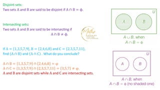 operations on sets (sets relations functions) | PPT