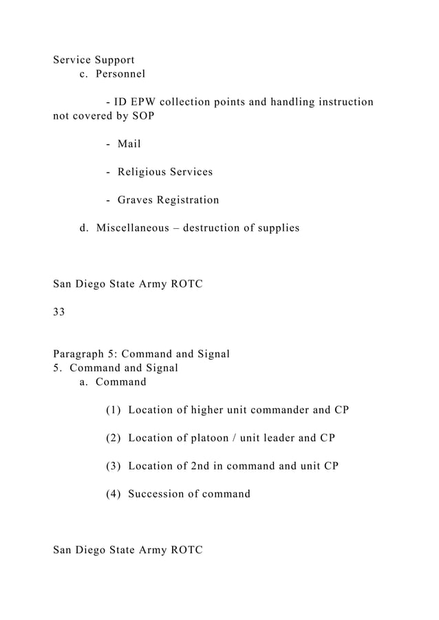OPERATIONS ORDER (OPORD)San Diego State Army ROTC.docx