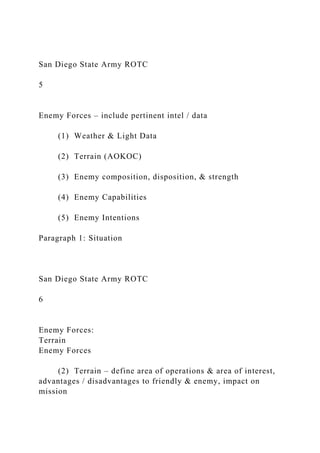 OPERATIONS ORDER (OPORD)San Diego State Army ROTC.docx
