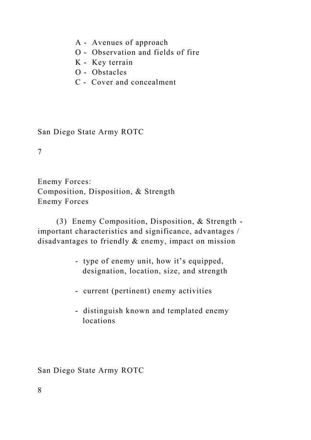 OPERATIONS ORDER (OPORD)San Diego State Army ROTC.docx