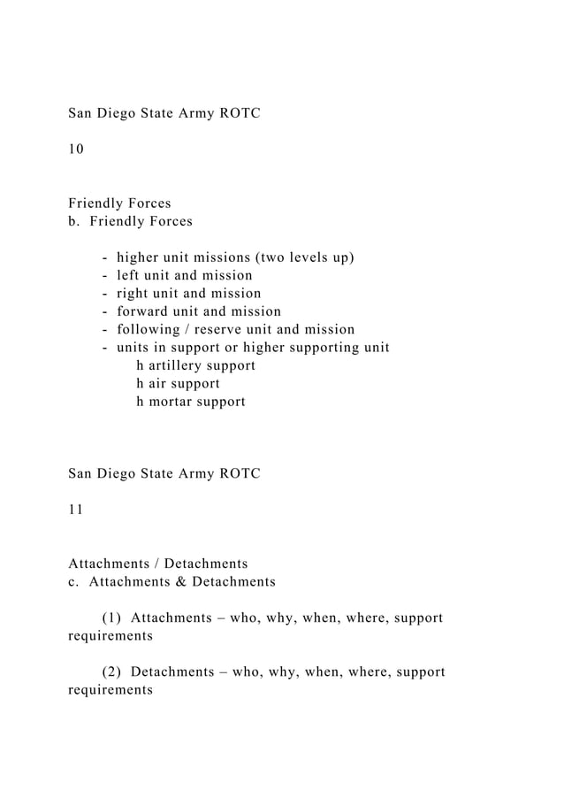 Operations Order Opord San Diego State Army Rotc Docx