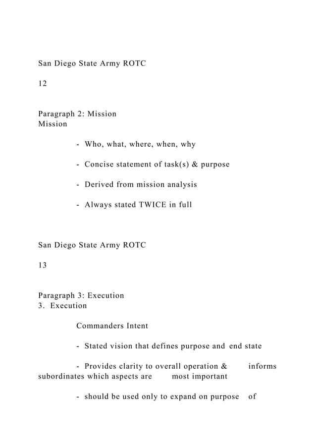 OPERATIONS ORDER (OPORD)San Diego State Army ROTC.docx
