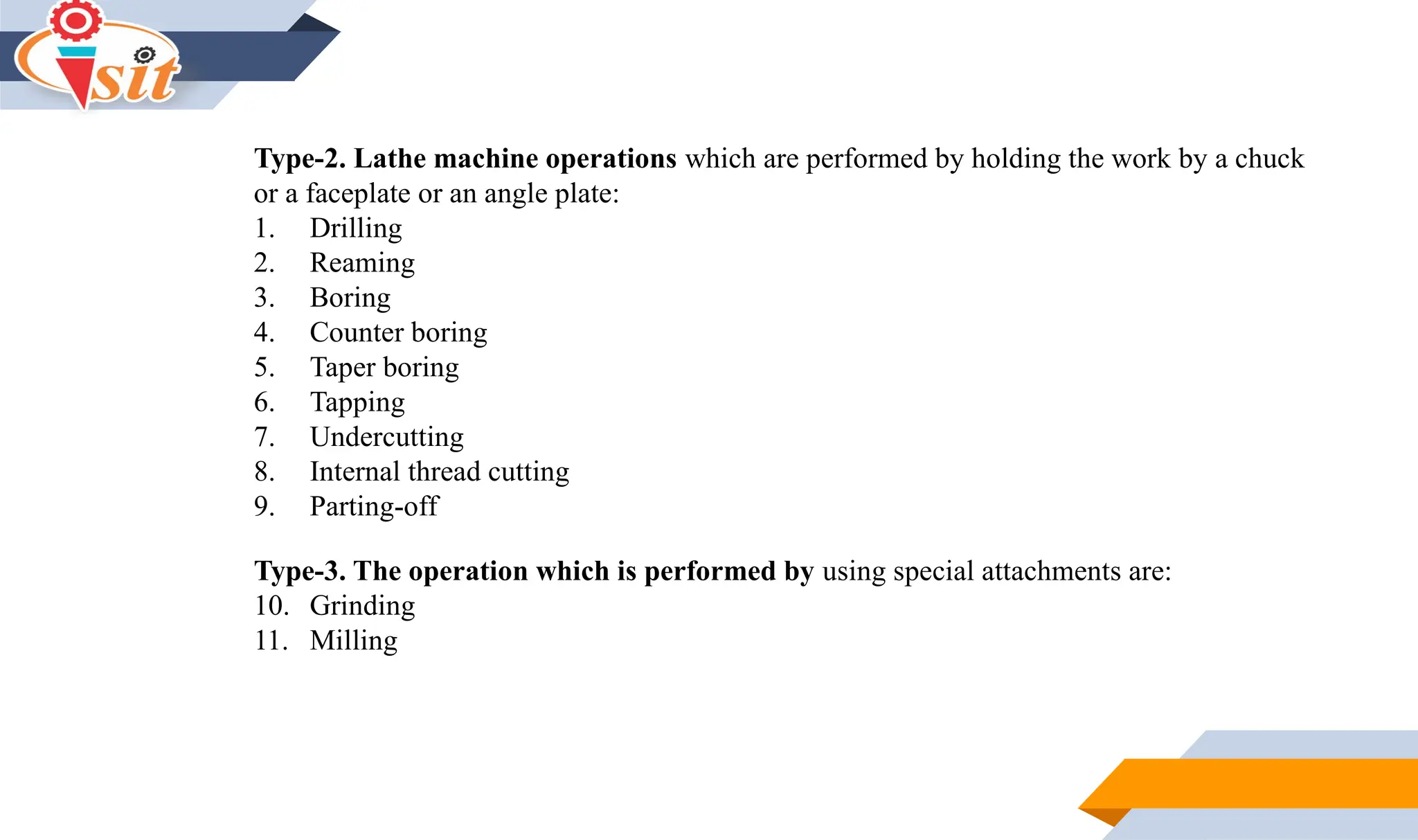 Operations Performed on Lathe machine like turning, facing, boring ...