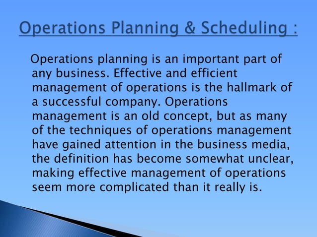 Operations ppt | PPT