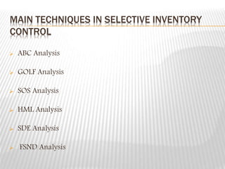 selective inventory control | PPTX
