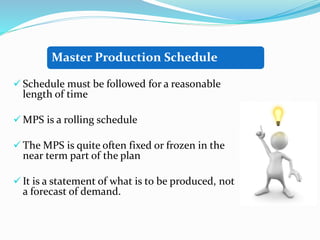 MRP Theory: Master Production Schedule, Bill of Material and Lead Times ...