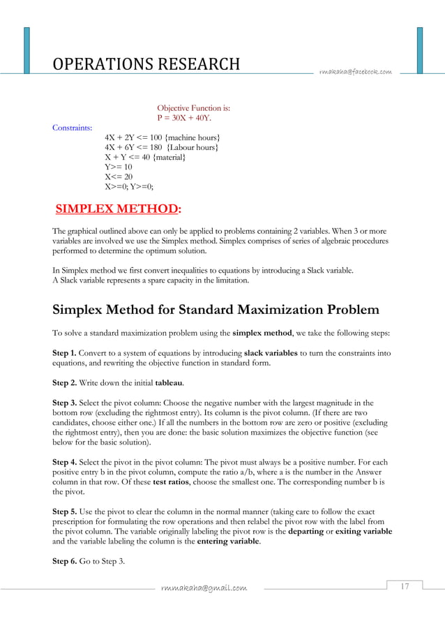 OPERATIONS RESEARCH | PDF