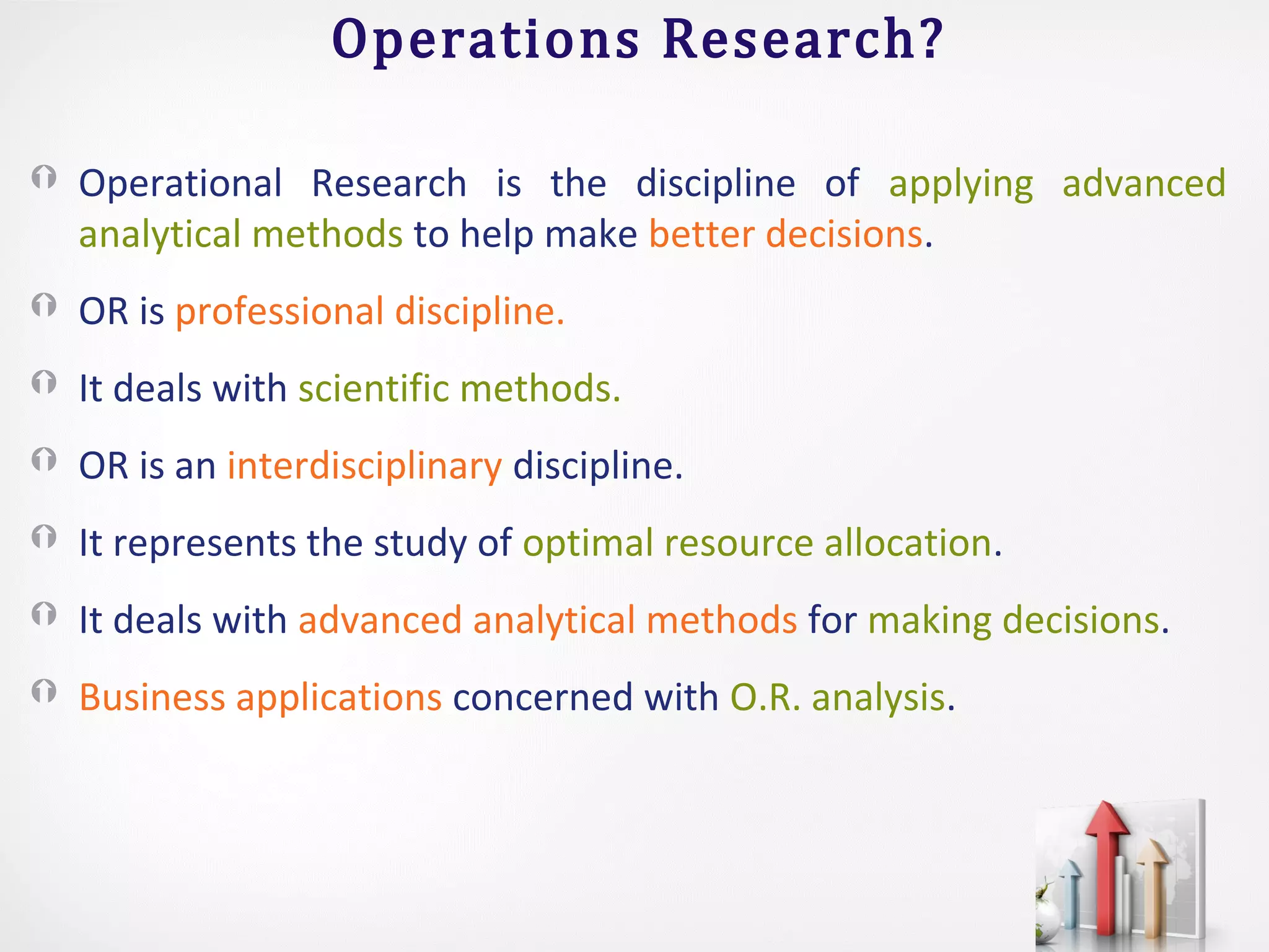 MBA | QA II | Overview | Operations Research Part 1 | PPT