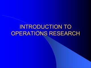 Operations research | PPT