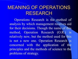Operations research | PPT