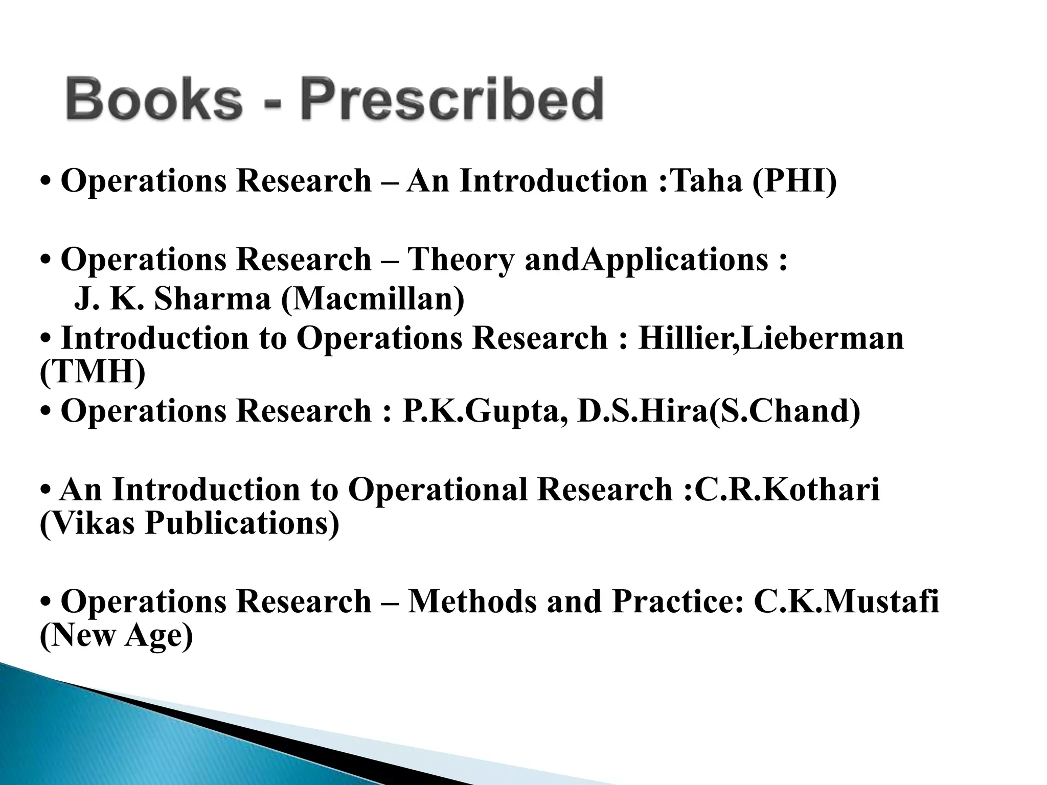 Operations research - an overview | PPTX