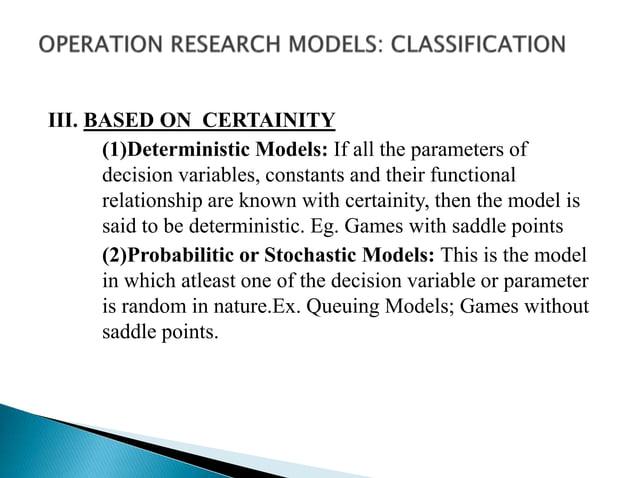 Operations research - an overview | PPTX | Physics | Science