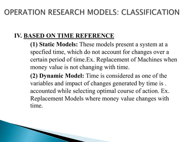 Operations research - an overview | PPTX | Physics | Science