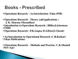 Operations research - an overview | PPTX