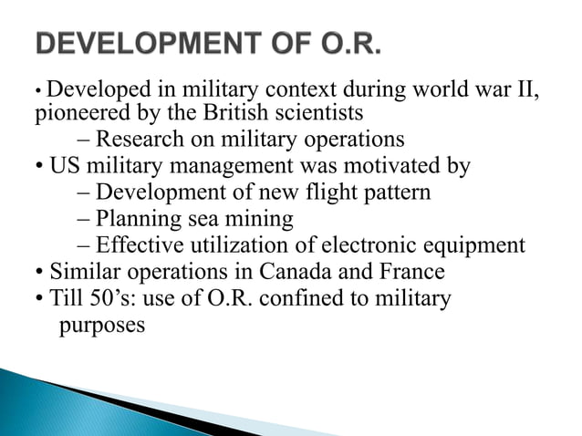 Operations research - an overview | PPTX | Physics | Science