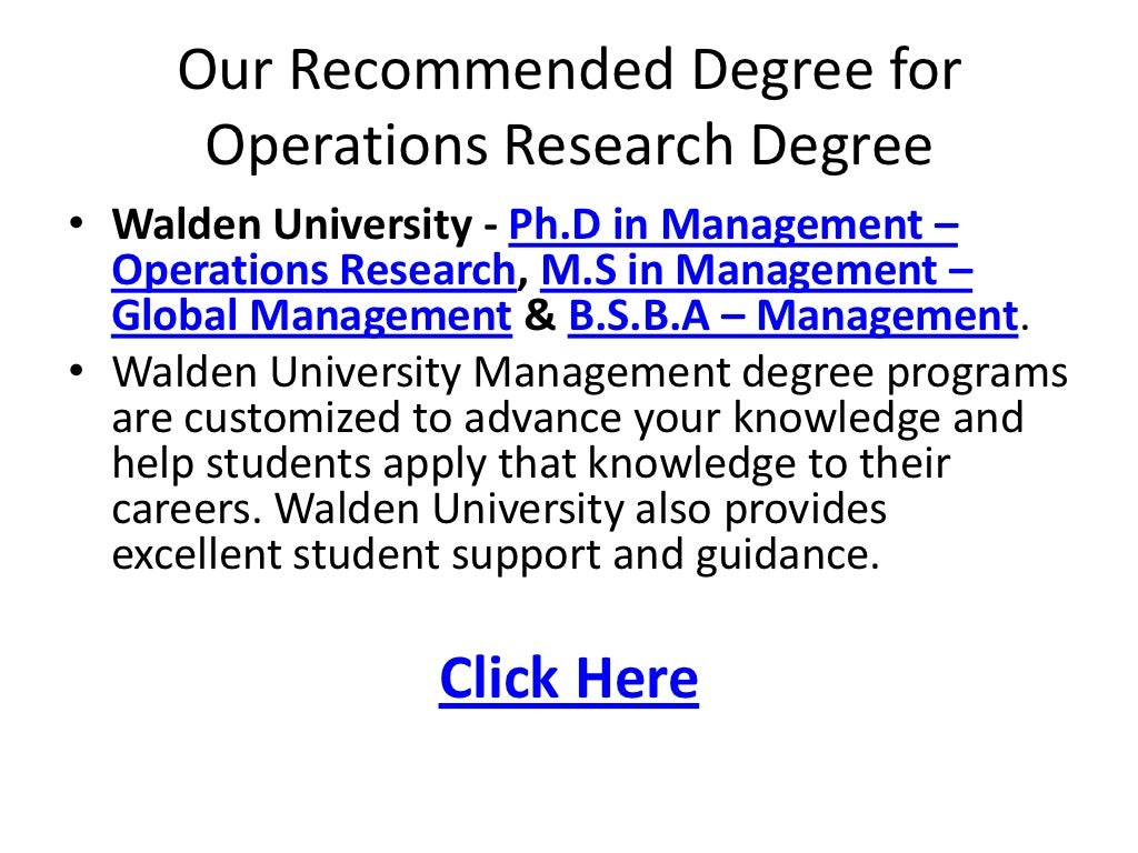 Operations Research Degree