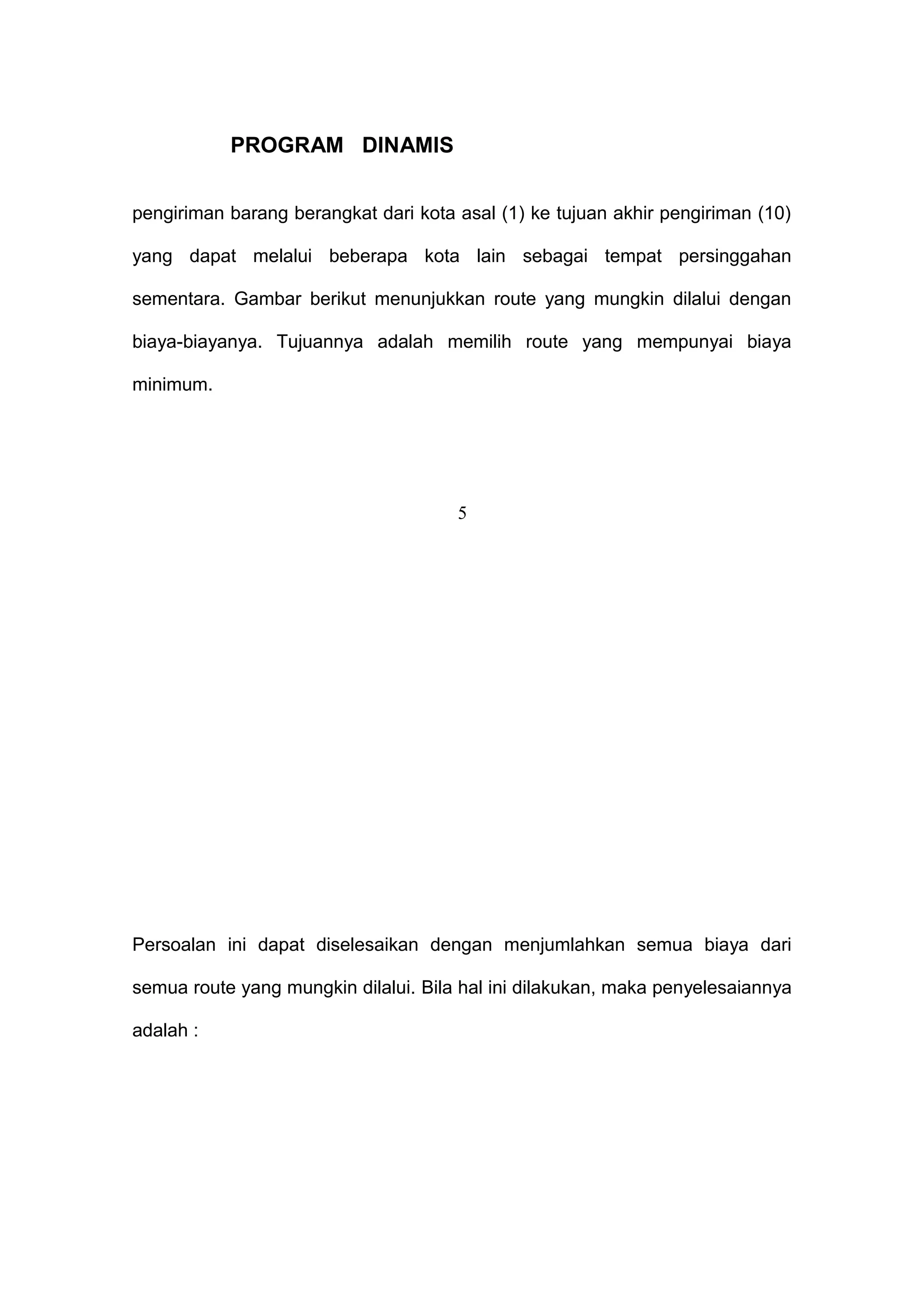 Program Dinamis Riset Operasi | RTF