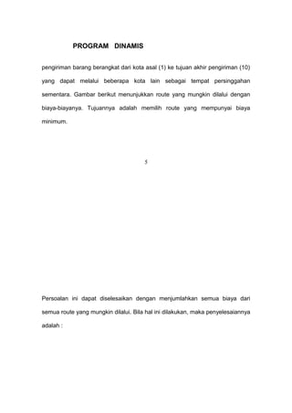 Program Dinamis Riset Operasi | RTF