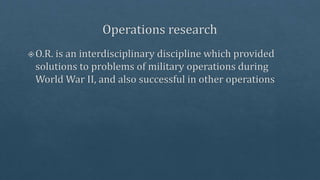 Operations Research Introduction.pptx | Free Download