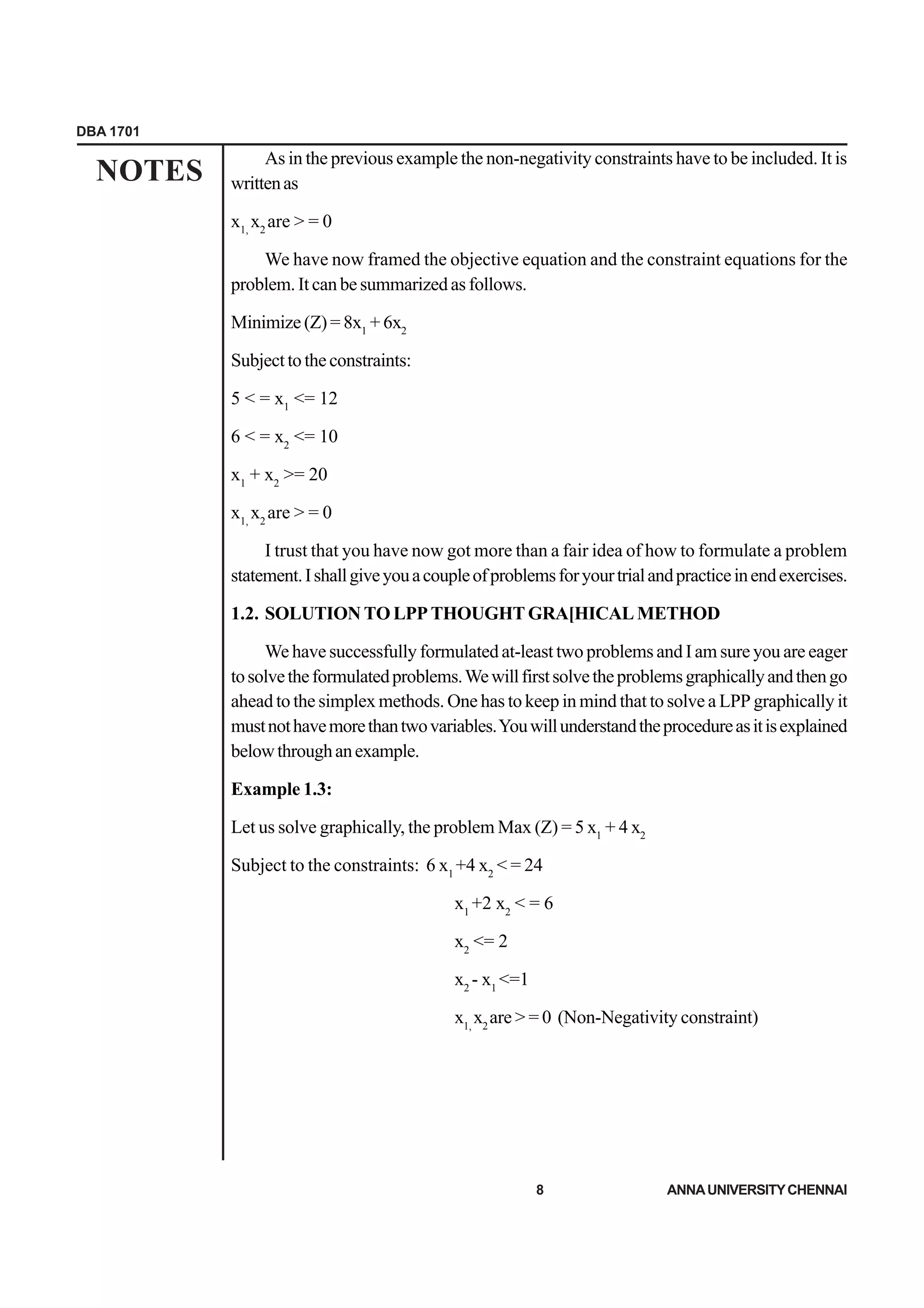 Operations Research MBA Notes .pdf