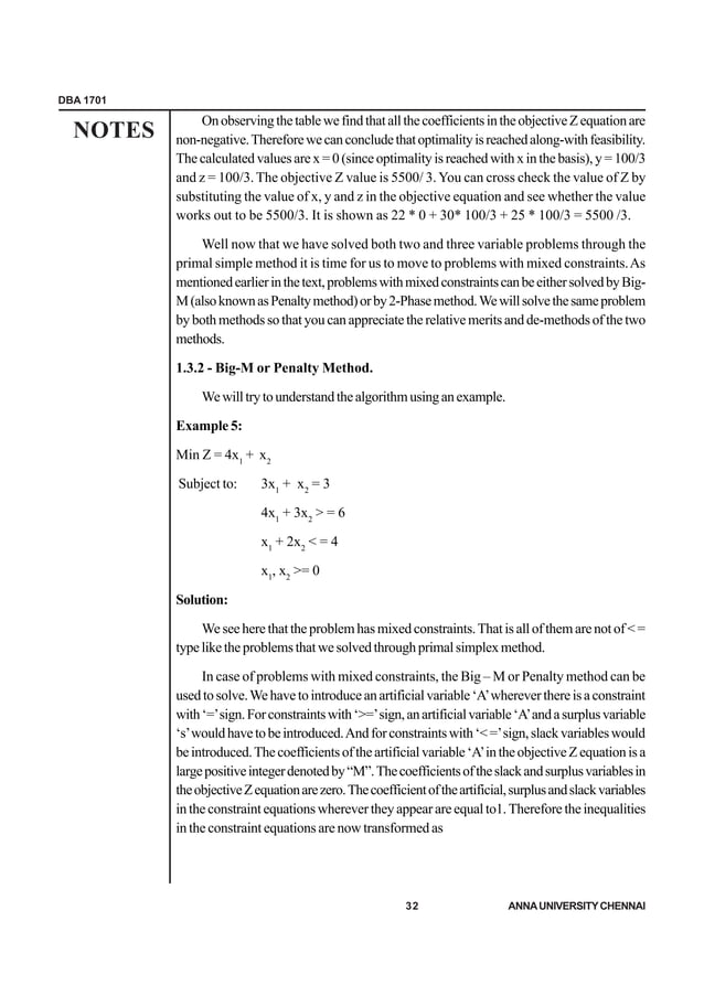 Operations Research MBA Notes .pdf