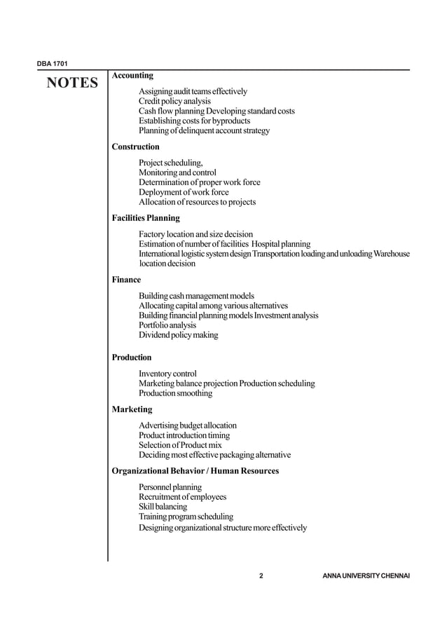 Operations Research MBA Notes .pdf