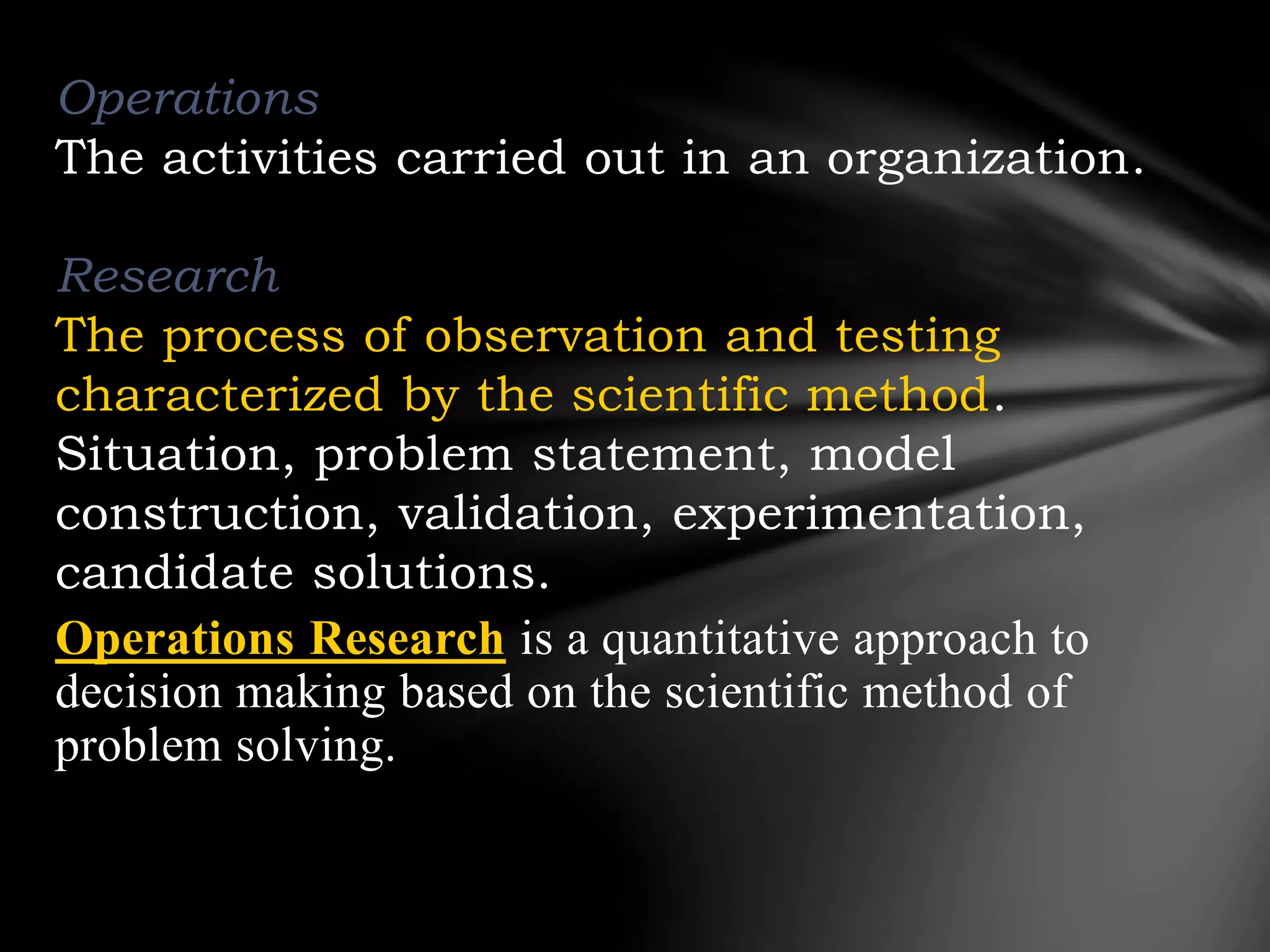 Operations research ppt | PPTX